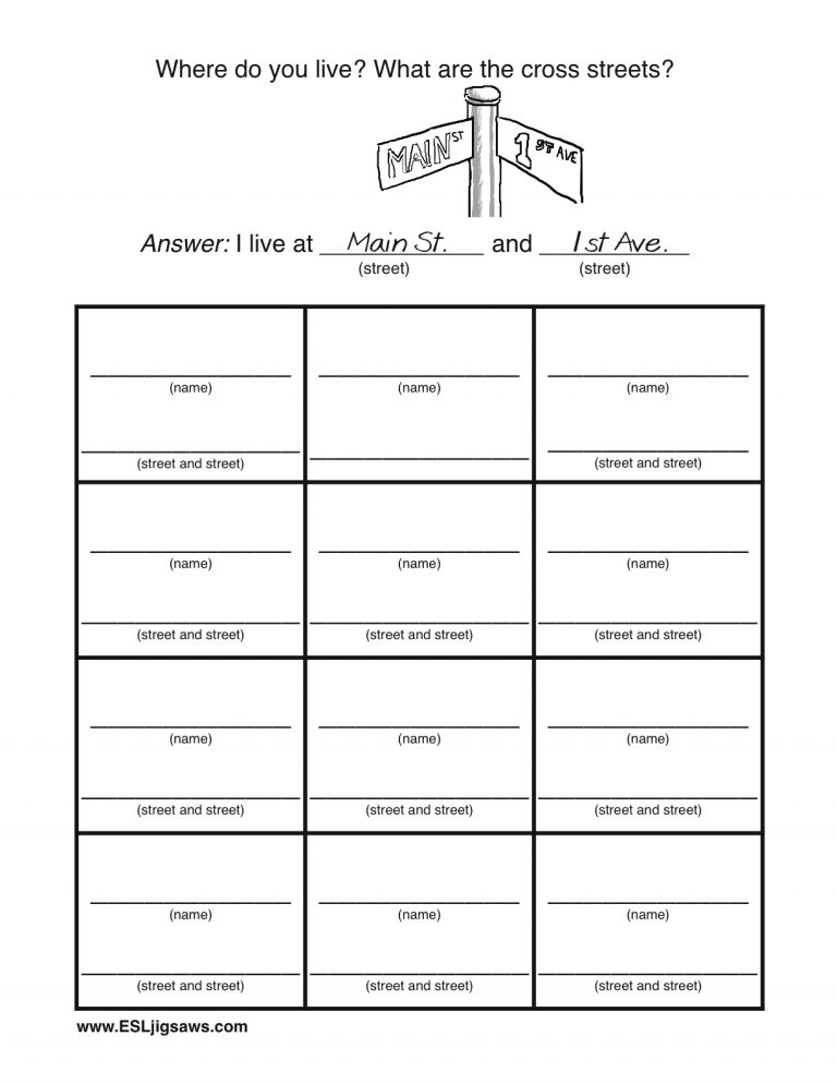 Expanding on “Where Do You Live? – ESL Jigsaws
