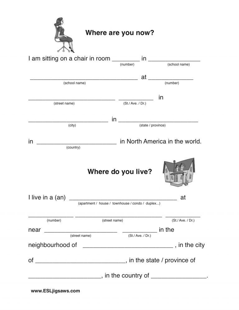 Expanding on “Where Do You Live? – ESL Jigsaws