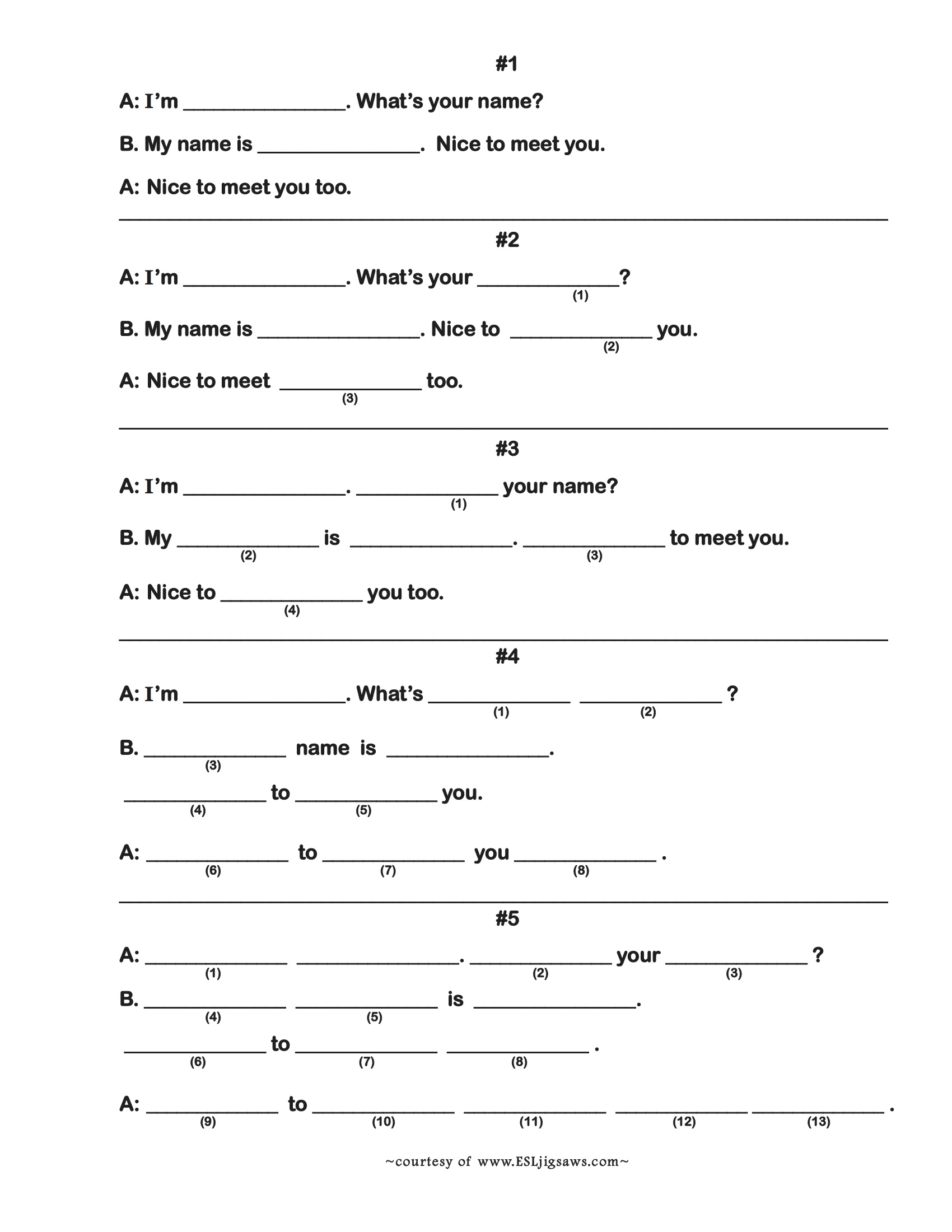 tap sheet – ESL Jigsaws